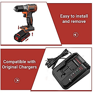 OHYES BAT 2 Pack 3000mAh Replacement for Battery Compatible with 20v Cordless Power Tools (Red)