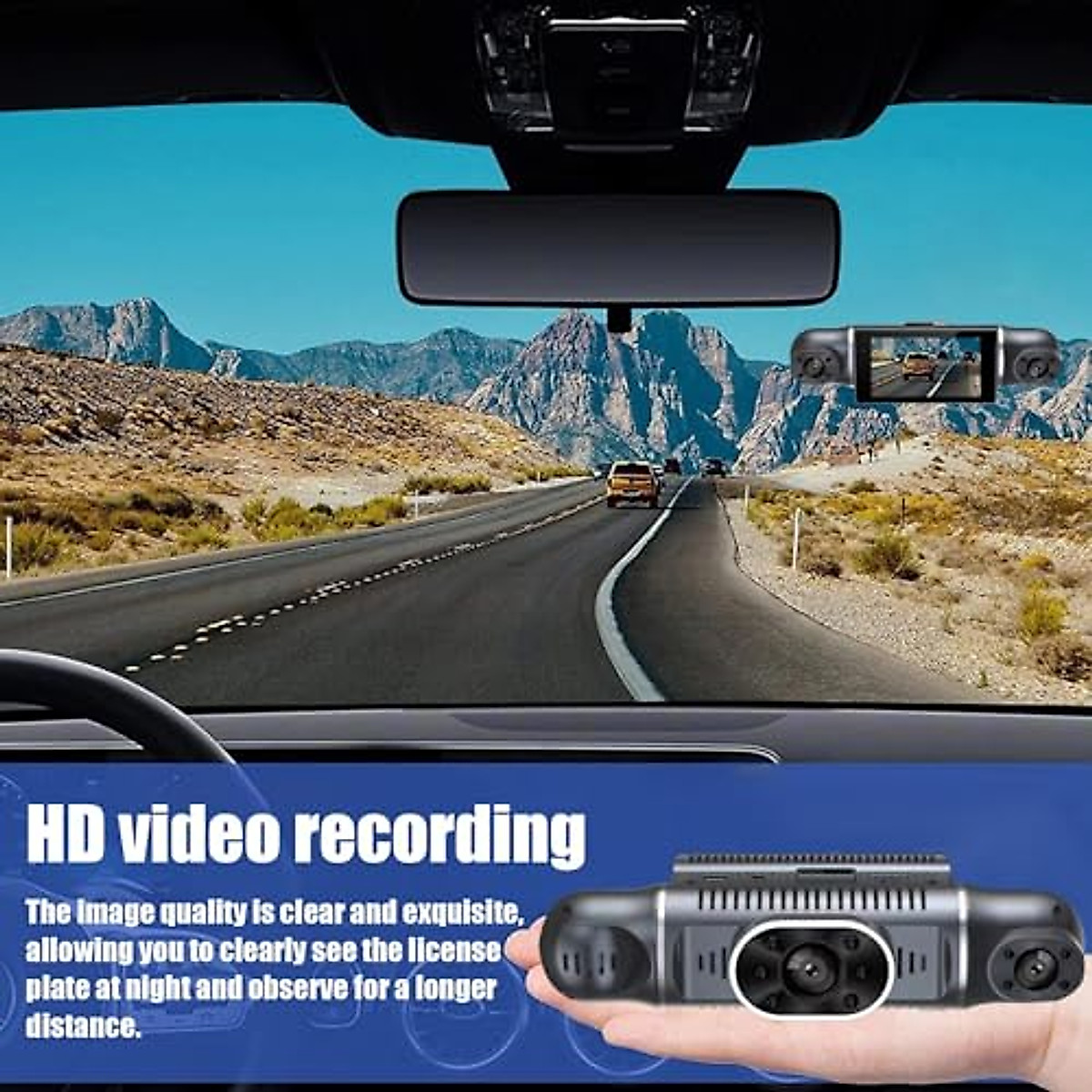 4-Channel Front and Rear Dash Cam - 360-Degree Panoramic Recording for Enhanced Safety, HD 1080P Car Interior and Exterior Camera - Clear Images and Wide Coverage