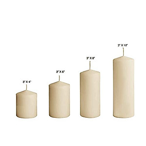 3 X 6 Pillar Candles Bulk Event Pack Round Unscented Premium Wax Pillar Candles for Wedding, Spa, Party, Birthday, Holiday, Bath and Home Decor - Set of 12 (3X6, Ivory)