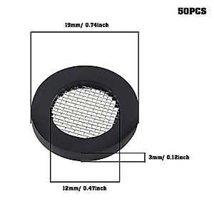 50PCS Stainless Steel Filter Garden Hose Washer Seal O Ring Gasket Water Faucet Rubber Washer with 40 Mesh for 1/2 Inch Garden Hose Water Faucet Shower Head