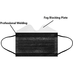 50Pcs Anti-fog Disposable Face_Mask for Glasses Wearers, 3-ply Protective Breathable Face_Masks with Nose Wire, Prevent Fogging Facemasks for Adults