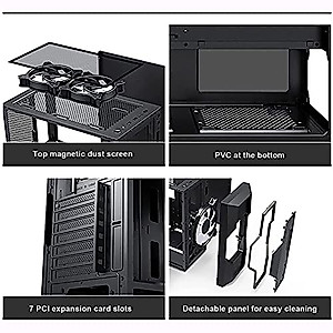 Computer Cases,Mid-Tower PC Gaming Case ATX/M-ATX/ITX - Front I/O USB 3.0 Port - Acrylic Glass Side Panel - 200mm Big Fanm - 5 RGB Fans (Color : Black)