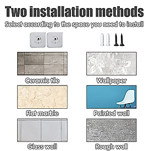 FSiyouda 2 Pack Sturdy and Durable Floating Shelves, Easy to Install Metal Wall Shelf, Modern Style Wall Mounted Shelves for Bathroom, Living Room, Kitchen, Bedroom, Black