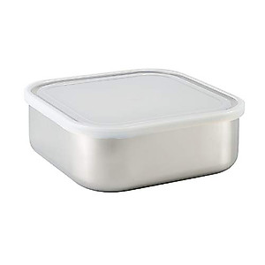 Tramontina Covered Square Container Set w/Frosted Lids Stainless Steel 3Pc, 80204/019DS