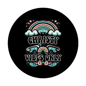 CHRISTY Vibes Only Cute Retro Girls CHRISTY Name PopSockets Standard PopGrip