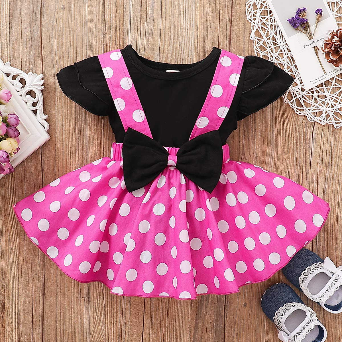 Baby Toddler Girl Polka Dots Fancy Dress Up Costume Birthday Party Tulle Dresses with Polka Dot Headband