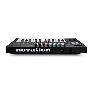 Novation Launchkey 25 (MK3) 25 Full Size Key MIDI Keyboard Bundle with Sustain Pedal and 4-Port USB 3.0 Hub (3 Items)