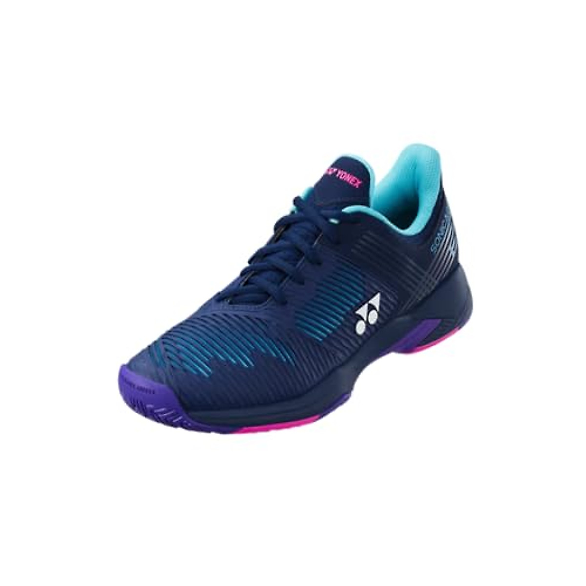 YONEX Women's Sonicage 2 All-Court Tennis Shoes, Navy/Blue Purple (US Size 9.5)