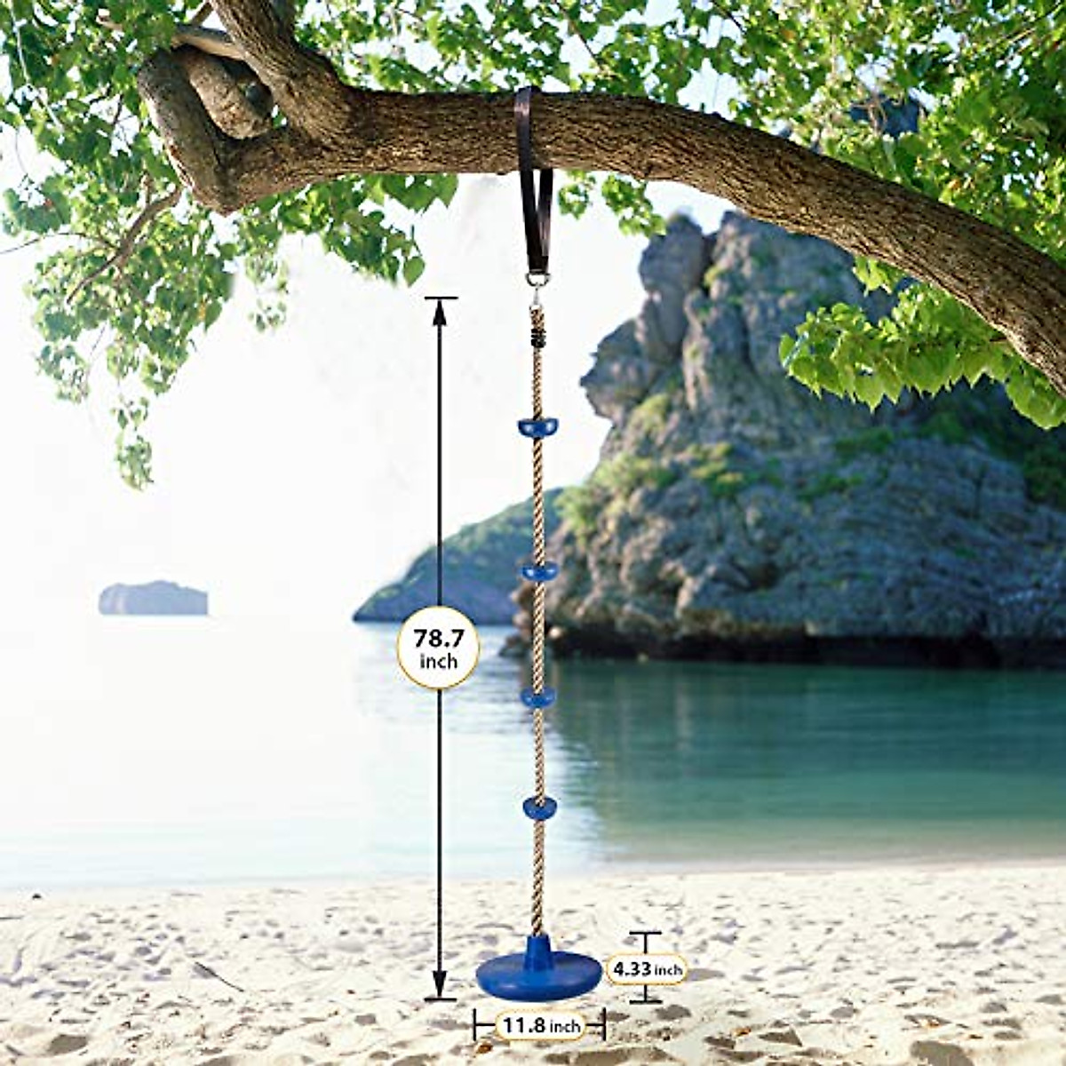 Kids Climbing Rope Tree Swing Sets with Platform Outdoor Toys Playset for Playground Backyards Jungle Gym Toddler Swings Gifts Trees House Saucer Swing Outside Playset Toys