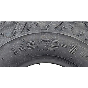 AlveyTech 145/70-6 Front Tires with V-Tread - For the Coleman KT196/CK196-T Go-Kart, All Terrain, Rubber Tubeless Tire for 4x4 Quad, Mini Dirt Bike, UTV, ATV, Lawn Mower and Electric Cart, (Set of 2)