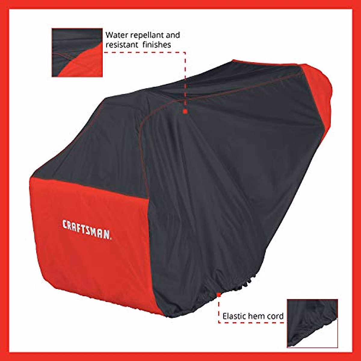 Craftsman Single Stage Gas Snow Blower Cover, Black/red