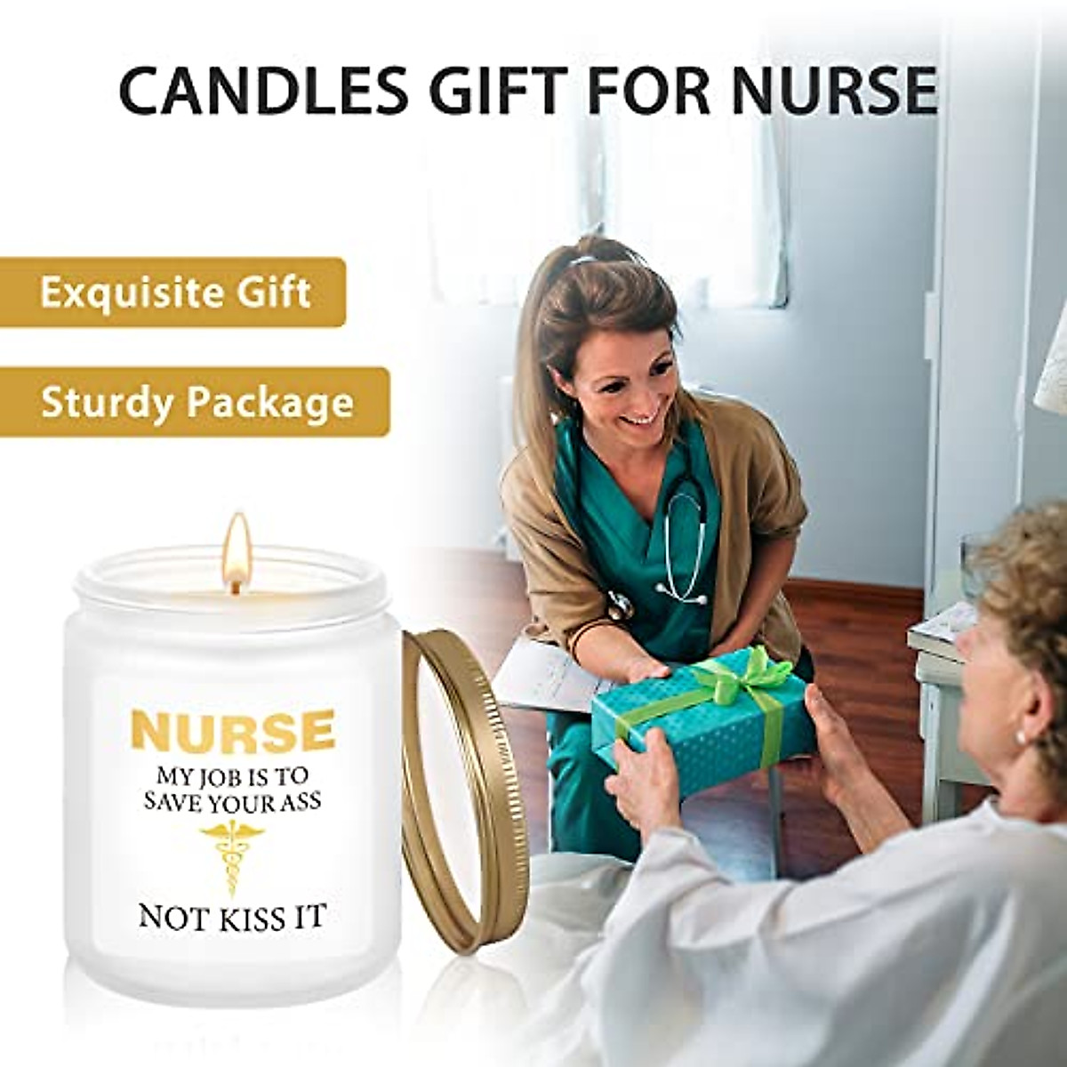 Nurse Gifts for Women, Funny Nurses Week Gifts for Friends Coworker, Nurse Appreciation Gifts, RN Nursing Gifts, Birthday Retirement Nursing School Graduation Gifts - Lavender Scented Candles