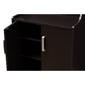 Baxton Studio Garrick Shoe Cabinet, Wenge Dark Brown