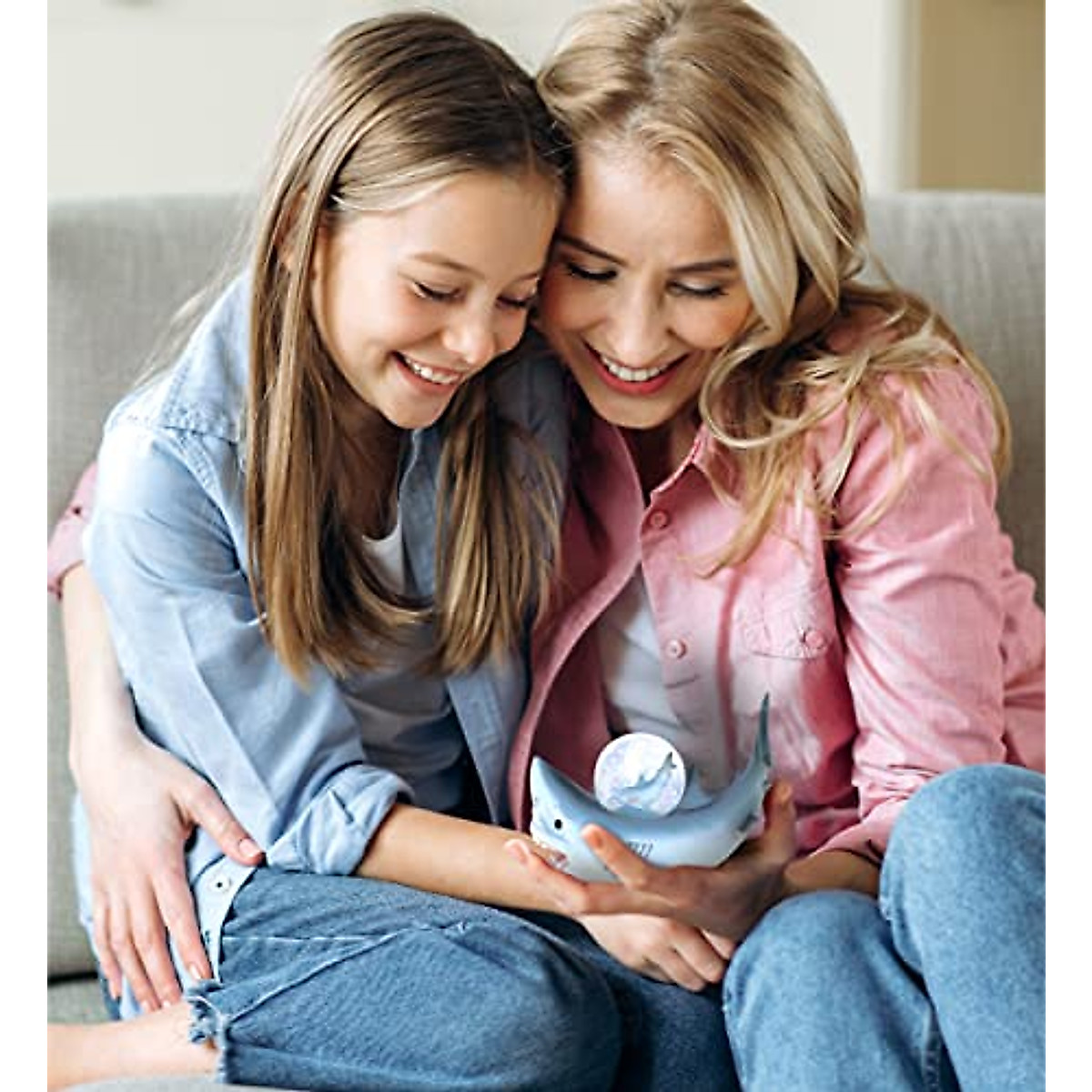 COTA Global Shark Snow Globe - Ocean Life Animal Water Globe Figurine with Sparkling Glitter, Zoo Collectible Novelty Ornament for Home Decor, for Birthdays, Christmas, Valentine – 45mm