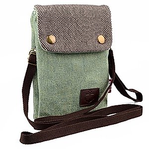 Katloo Small Crossbody Cellphone Purse Bag With Shoulder Strap,Cute Travel Pouch Womens Passport Phone Holder,Canvas Wristlet Wallet for Girls + Nail Clipper