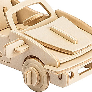 Wooden Model Kits 3D Puzzles Build Car Kit Wooden Model Toy Kit Wood Puzzle Car Wooden Model Toy Kit Model Car 29-pcs (Racing Car)