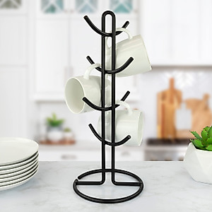 Spectrum Diversified Euro 8-Mug Holder for Storage and Organization of Coffee and Tea Mugs