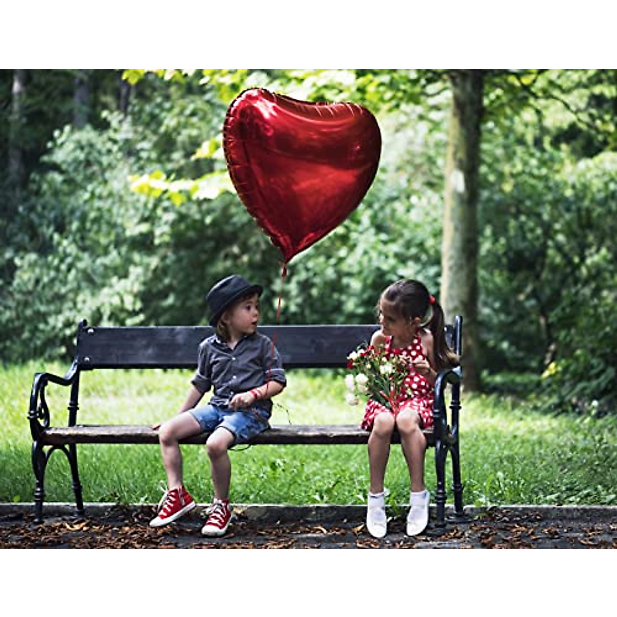 24 inch Red Heart Mylar Balloon Foil Heart Balloon For Valentines Day Wedding Engagement Party Decoration, 10 pcs