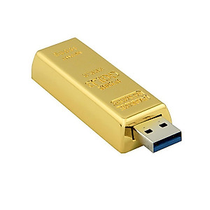 Usbkingdom 64GB USB 3.0 Flash Drive Super Speed Novelty Metal Bullion Gold Bar Shape Pendrive Memory Stick Thumb Drives Flashdrive USB Flash Disk