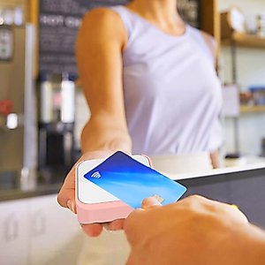 Dock Compatible with Square Reader 2nd Generation, Square Card Reader Stand Holder, Anti-Sleep Button, One Click to Turn On, Pink.