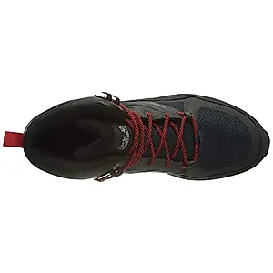 Jack Wolfskin Men's Force Striker Texapore Mid M Hiking Boot, Phantom/Red, 11.5