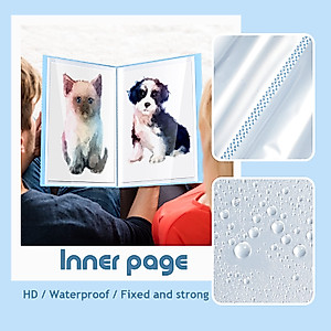 60 Pages A2 and A3 Diamond Painting Storage Book Diamond Art Portfolio Folder Artwork Art Binder Diamond Art Storage Presentation Book with Sleeves Protector, 22 x 16.4 Inch, 16.5 x 12.1 Inch, Blue