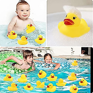 50-Pieces Float & Squeak Mini Rubber Duck Baby Bath Ducky Sound Shower Toys for Kids