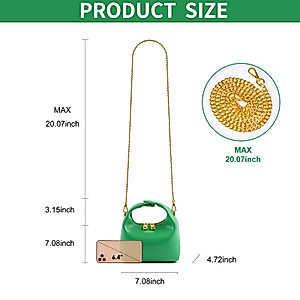 SINBONO Small Top Handbags for Women, Soft Vegan Leather Shoulder Hobo Crossbody Bag with Golden Chain Strap, Mini Purses Casual Dumpling Pouch