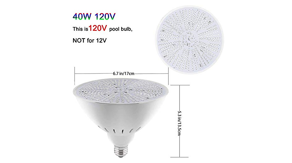 MOSELNY 120V Pool Led Bulb for Inground Swimming Pool 40W Color Changing Led Pool Light with ...