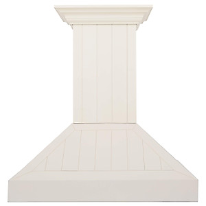 ZLINE 30 in. Wooden Wall Mount Range Hood in Cottage White - Includes Motor (KPTT-30)