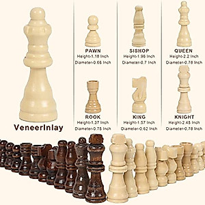 Wooden Chess Set, Chess Sets for Adults Chess Board Set Checkers Board Game - Chess Set for Kids Board Games Travel Chess Set Checkers Game for Kids Chess Sets for Kids