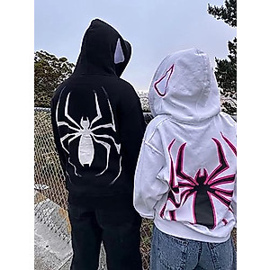 zkqeuak Zip Up Hoodie Sweatshirts Pullover Trendy Sweater Long Sleeve Streetwear Women Men Hooded Sweatshirt Funny Clothes Medium White