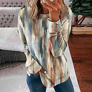 JJHAEVDY Christmas Fashion Sweatshirts for Women Fashion Outfits Graphic Button Up Sweatshirt Color Block Shirts Pullover Sweatshirts for Women Tshirts(3-Khaki,3X-Large)