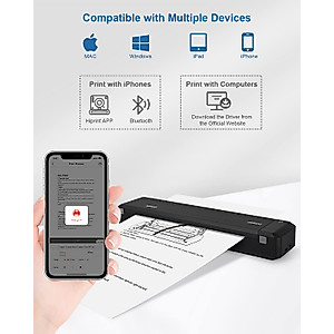 POLONO Portable Printer, MT800 2.0 Wireless Bluetooth Thermal Printer, Support 8.5" X 11" US Letter, Compatible with Android and iOS Thermal Ribbon Support MT800 (216mm) Portable Thermal Printer