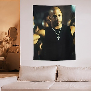 Vin Diesel Tapestry The Fast And The Furious Stars Polyester Tapestry Wall Art Print Gift Picture Painting Tapestries Artwork Bedroom Home Decor 30"x40"