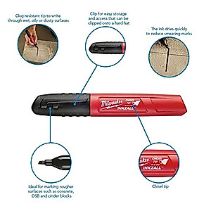 MILWAUKEE ELEC TOOL 48-22-3103 Medium, Chisel Black Marker,