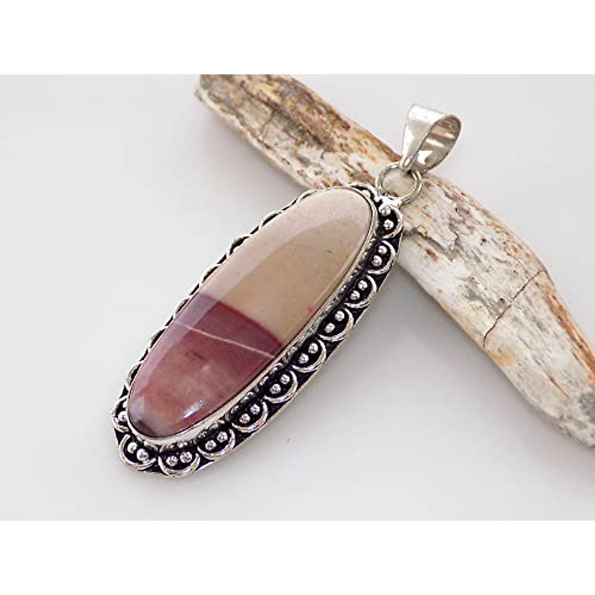 Mookaite Pendant, Birthday Gift Jewelry, Designer Pendant, Silver Plated Pendant, Handmade Pendant Jewelry, Boho Jewelry