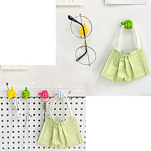 Manmao 20Pcs Creative Silicone Thumb Wall Hook - Multifunction Adhesive Cable Clip ,Self Adhesive Thumb Cable Organizer Clips Key Hanger