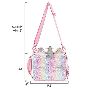 mibasies Unicorn Backpack with Lunch Box for Girls