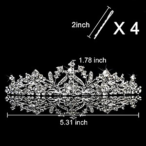 Vovii Tiaras and Crowns for Girls Headband Princess Tiaras for Little GIrls Birthday Pageant Cosplay Prom Princess Silver Crown for Girl's Decorations