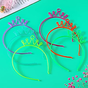 Suyegirl 6 Pcs Glow Dark Headbands Women for Party, Crown Headbands For Girls, Halloween Hair Accessories for Women,Hair Hoop Tiara for Party Cosplay