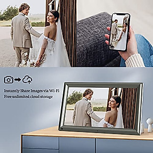 BSIMB 16-Inch 32GB FHD Large WiFi Digital Photo Frame 1920 x 1080 IPS Touch Screen Smart Picture Frame, Remote Control, Auto-Rotate, Wall-Mounted, Easy Setup to Share Photos and Videos via App&Email
