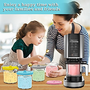 Ice Cream Pint Containers for Ninja Creami Pints and Lids-2 Pack & 4 Pack, 16oz Creamy Storage Containers Compatible with NC301 NC300 NC299AMZ Series Ice Cream Maker, BPA-Free, Dishwasher Safe