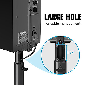 Mounting Dream Speaker Stands - Height Adjustable Speaker Stand for Vizio, Polk, JBL, Sony, Speaker Stands Pair with Wire Management (Holds up to11LBS Per Stand)