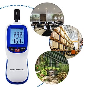 Gain Express Digital Humidity & Temperature Meter Hygrometer Psychrometer, Dew Point and Wet-Bulb Temperature Range -4~158°F, Humidity Range 0~100% RH, Min/Max Hold, LCD Backlight