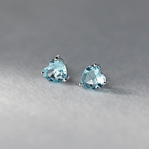 Qoolnear Sterling Silver Heart Stud Earrings,Small Heart Sterling Silver Earrings,Silver Stud Earrings Sterling Silver Earrings for Girls,Cute Earrings for Teen Girls