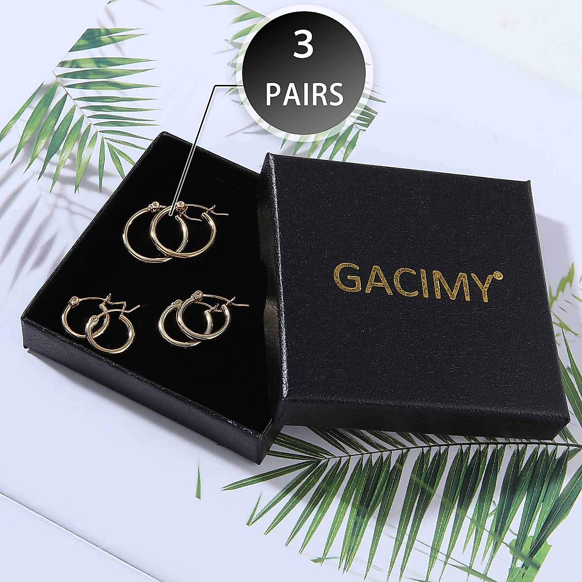 Gacimy Small Gold Hoop Earrings for Women, 14K Gold Plated Hoops with 925 Sterling Silver Post, Yellow Gold 14 16 20mm Small Hoop Earrings for Women