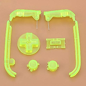 Plastic DPads Power ON Off Buttons for Gameboy Advance A B L R Buttons Frame GBA Buttons (Clear Yellow)