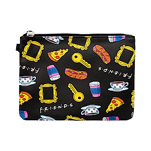 Buckle Down Friends Wallet, Single Pocket Wristlet, Television Show Icons Collage, Black, Vegan Leather