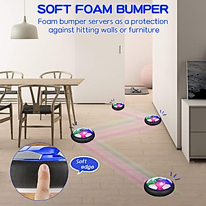 OASO Kids Toys Hover Hockey Soccer Ball Set with 3 Goals, Rechargeable Floating Air Soccer Ball with Led Light and Foam Bumper, Indoor Outdoor Sports Games Toys Gifts for Boys Girls Aged 3 4 5 6-12